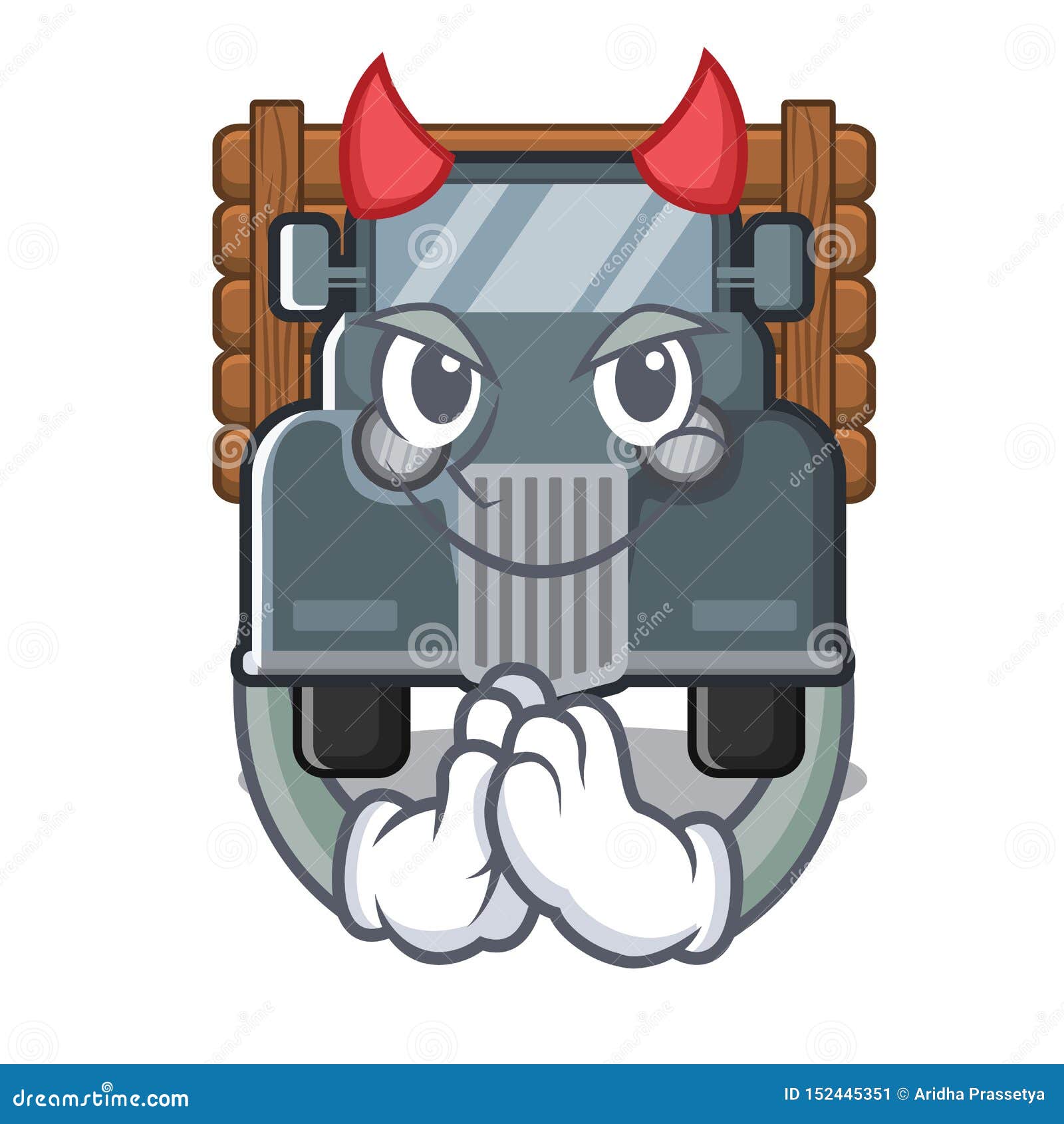 Devil Old Truck in the Mascot Shape Stock Vector - Illustration of ...