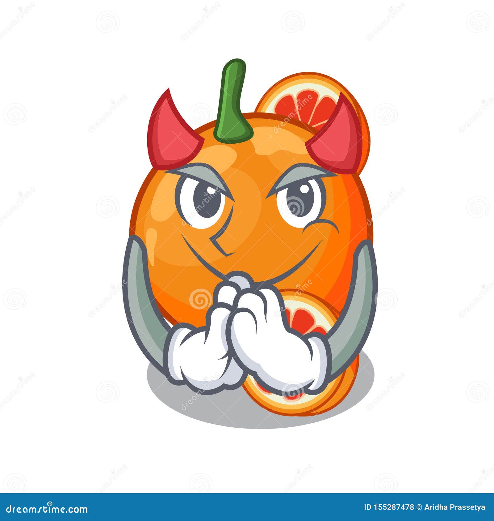 Devil Orange Blood in the Cartoon Shape Stock Vector - Illustration of ...