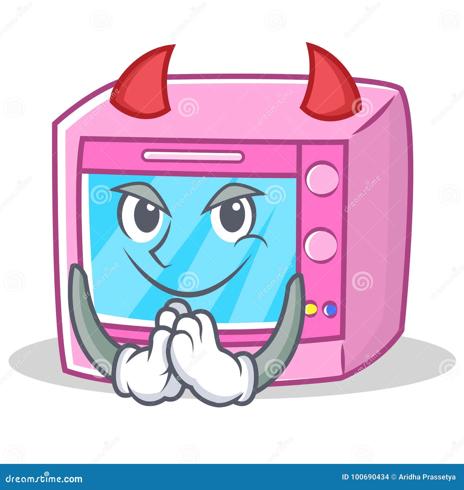 Devil Oven Microwave Character Cartoon Stock Vector - Illustration of ...