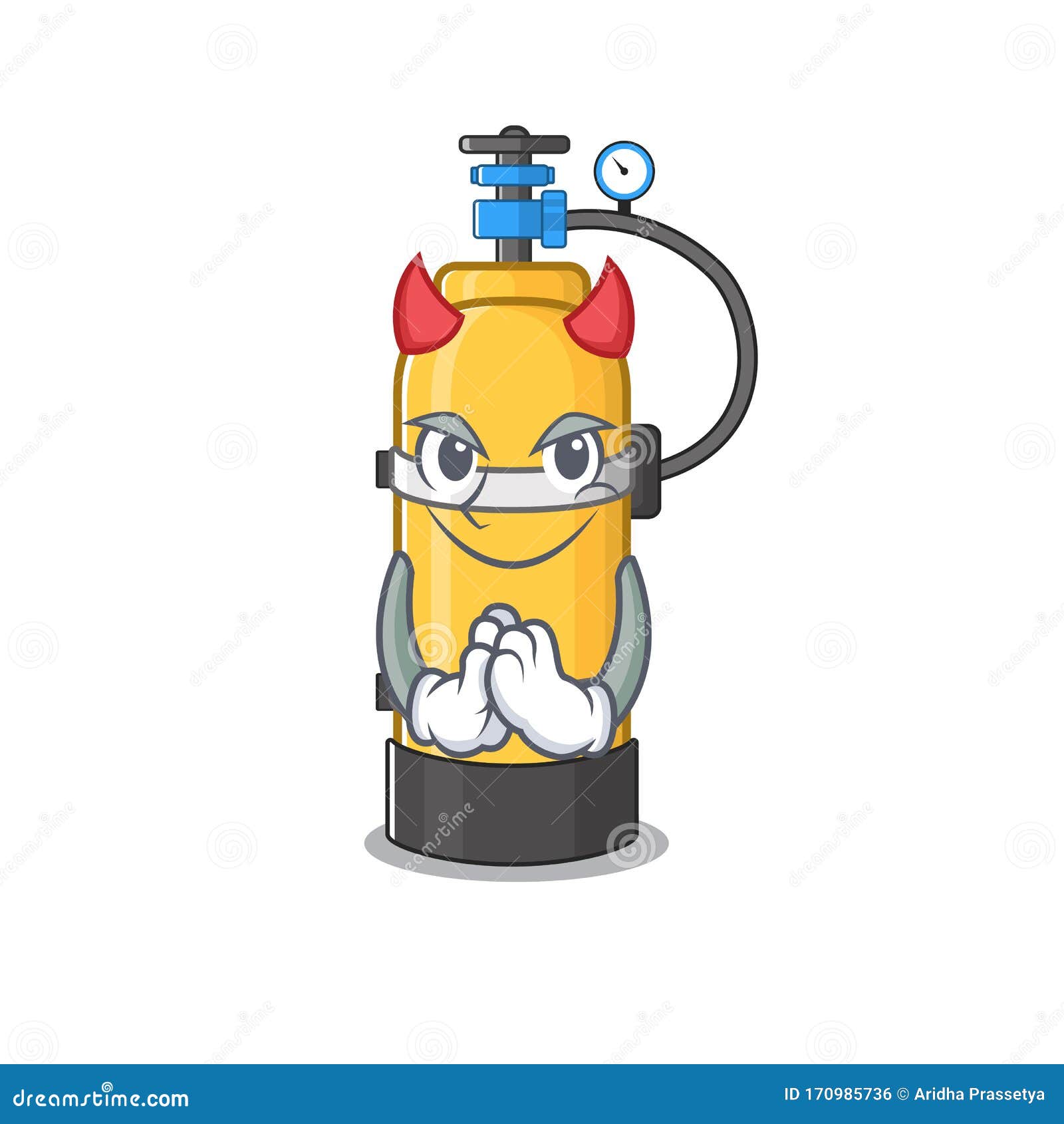 Devil Oxygen Cylinder Cartoon in Character Design Stock Vector ...