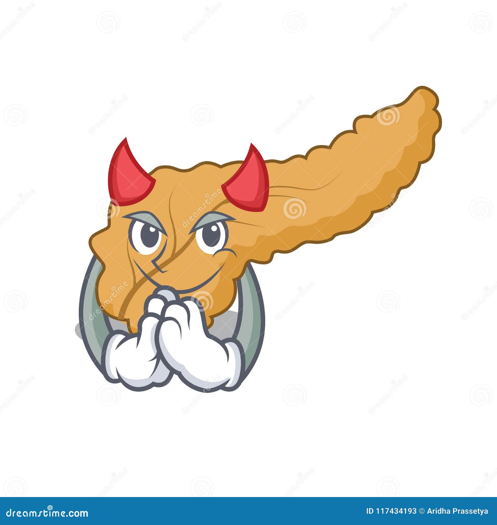 Devil Pancreas Mascot Cartoon Style Stock Vector - Illustration of ...