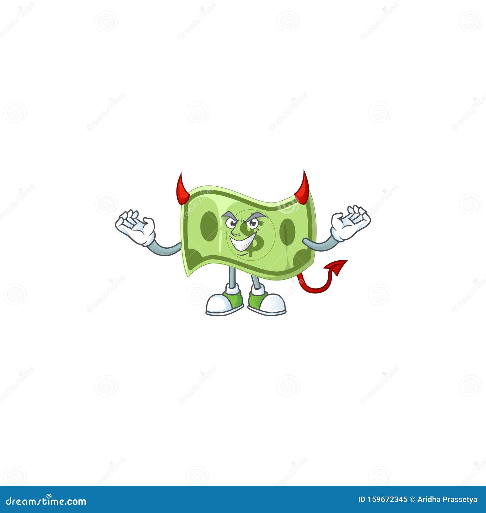 Devil Paper Money Cartoon Character Mascot Style Stock Vector ...