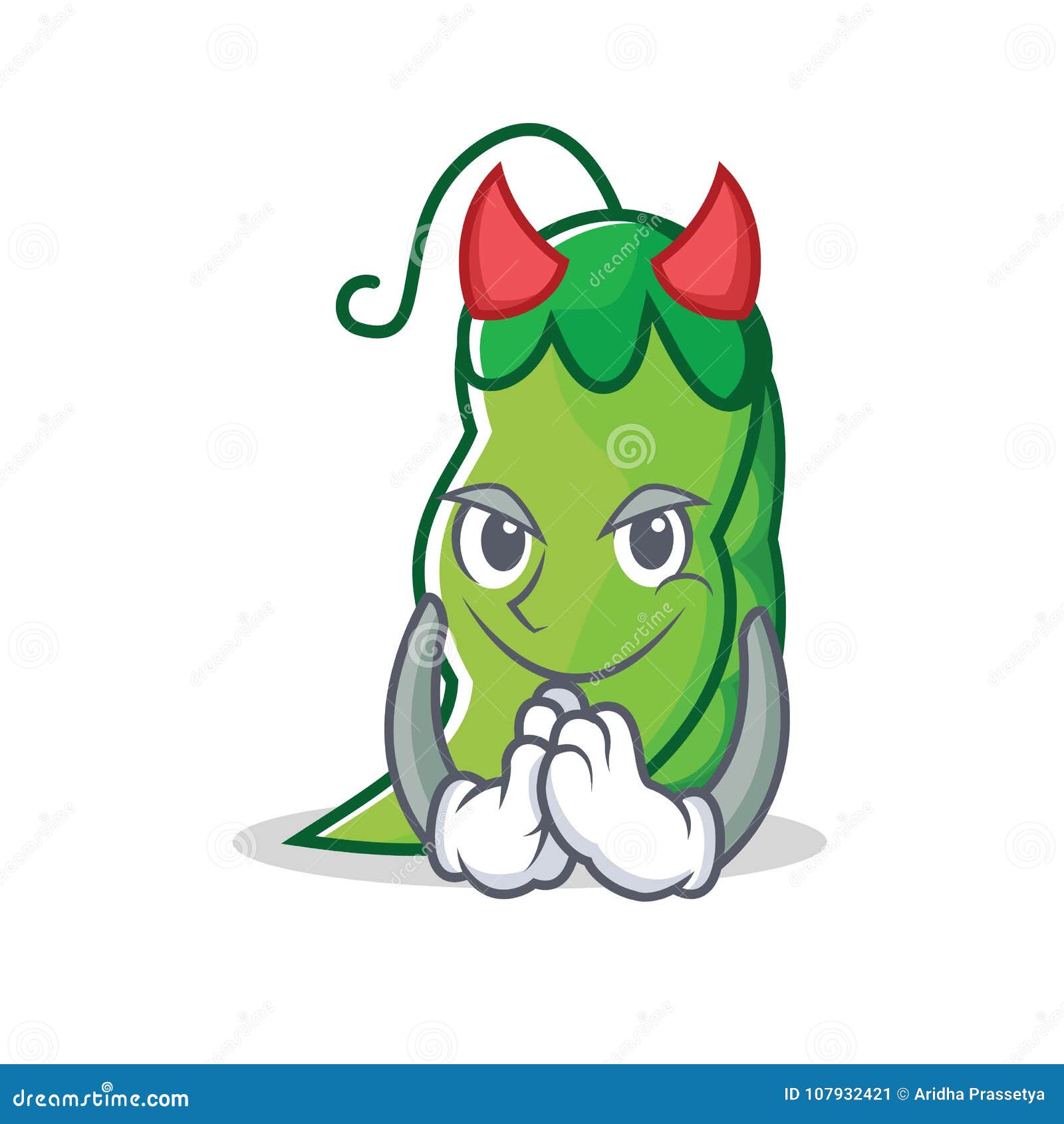 Devil Peas Mascot Cartoon Style Stock Vector - Illustration of ...