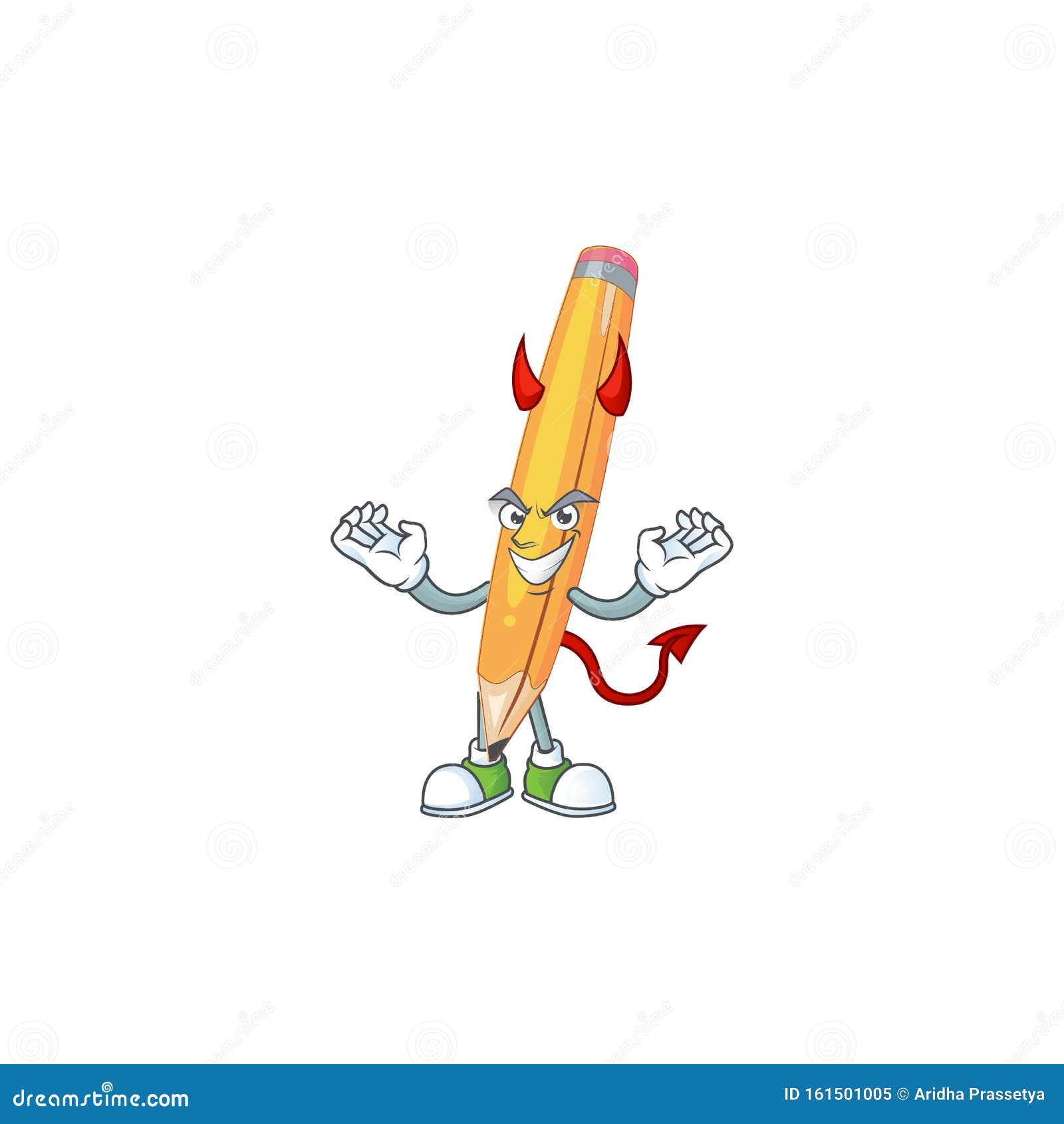 Devil Pencil Stationery for in Elementary School. Stock Vector ...