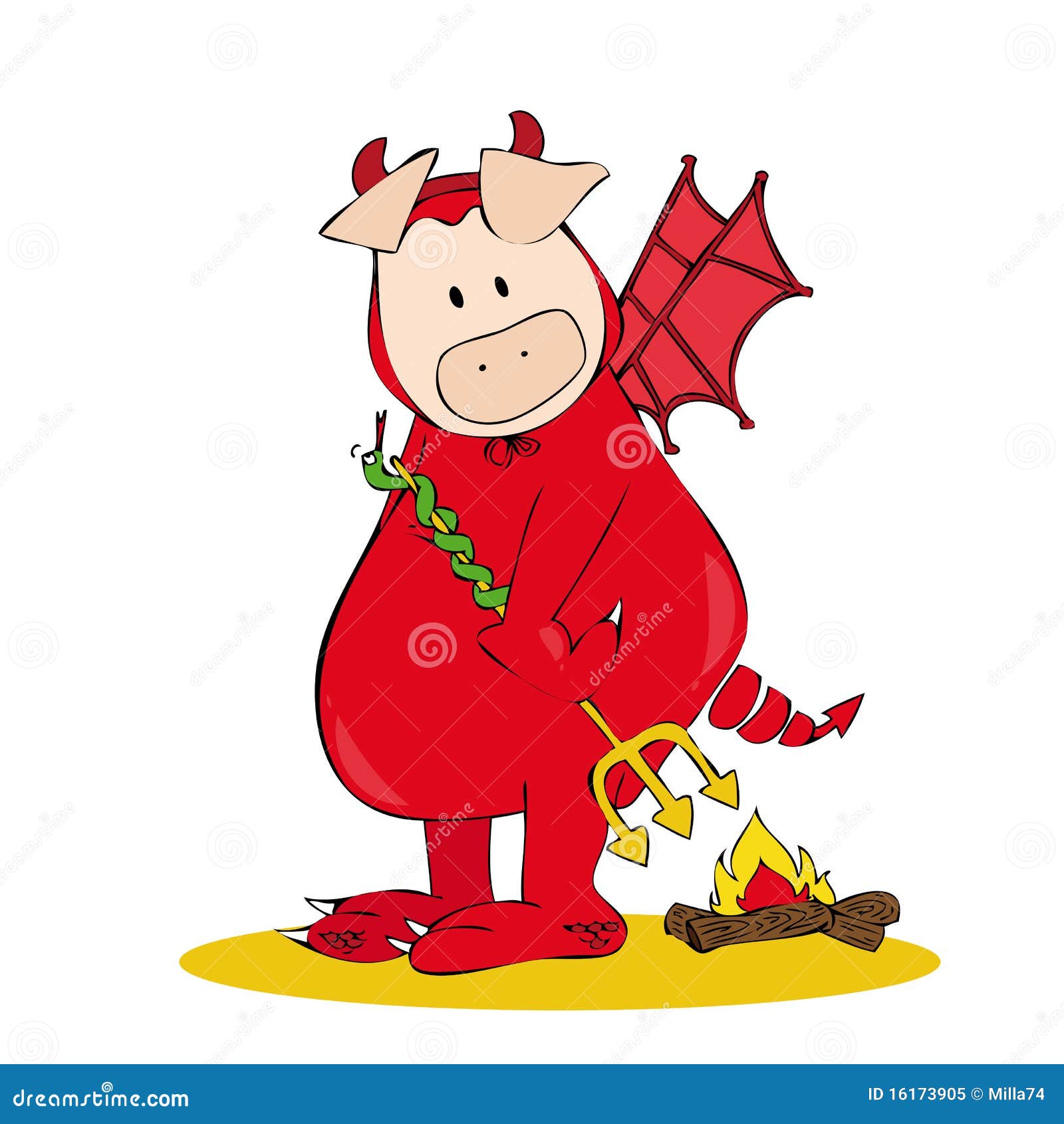 Devil Pig. stock vector. Illustration of halloween, demon - 16173905
