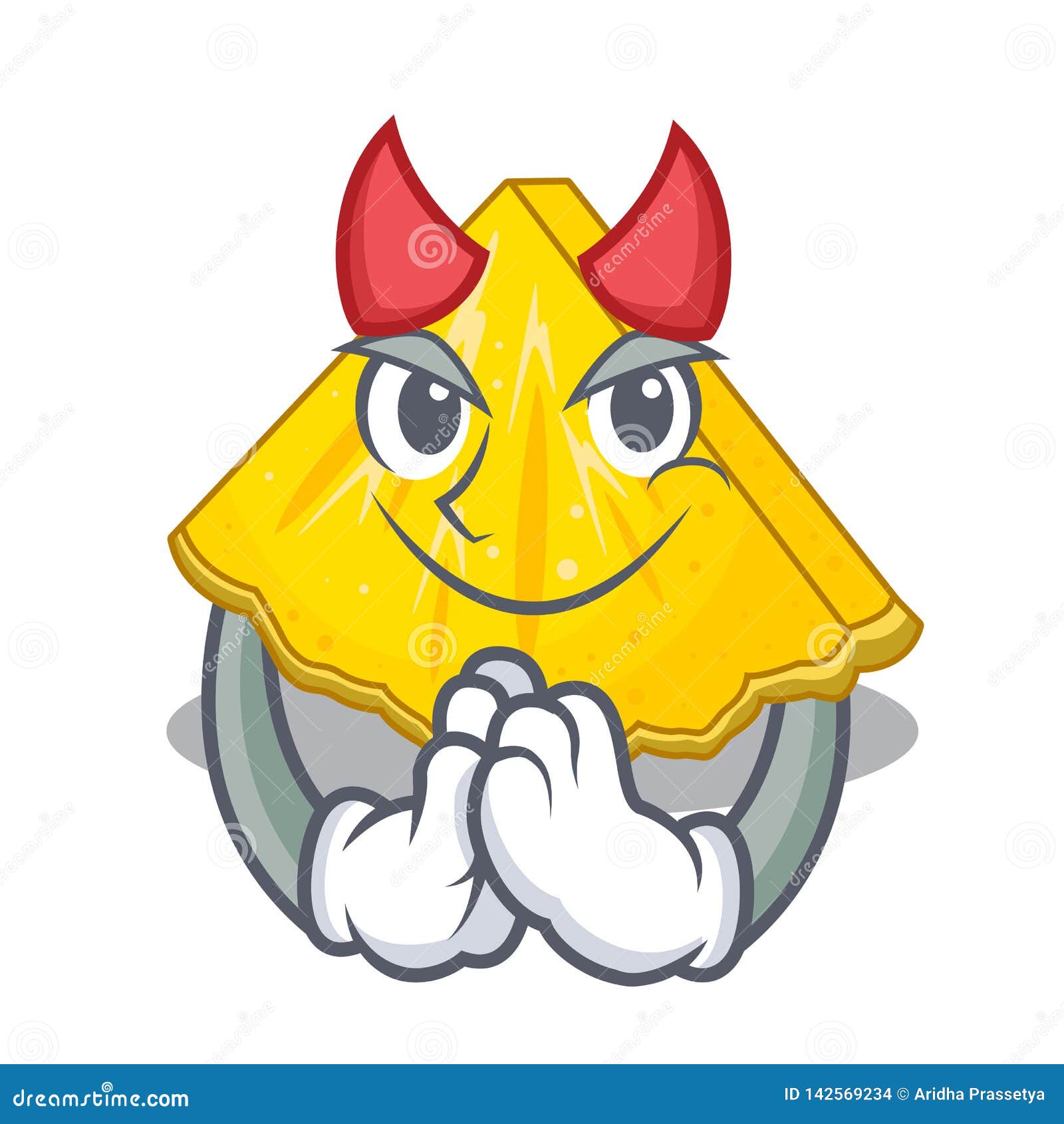 Devil Slice Bread Cartoon Character Vector Illustration | CartoonDealer ...