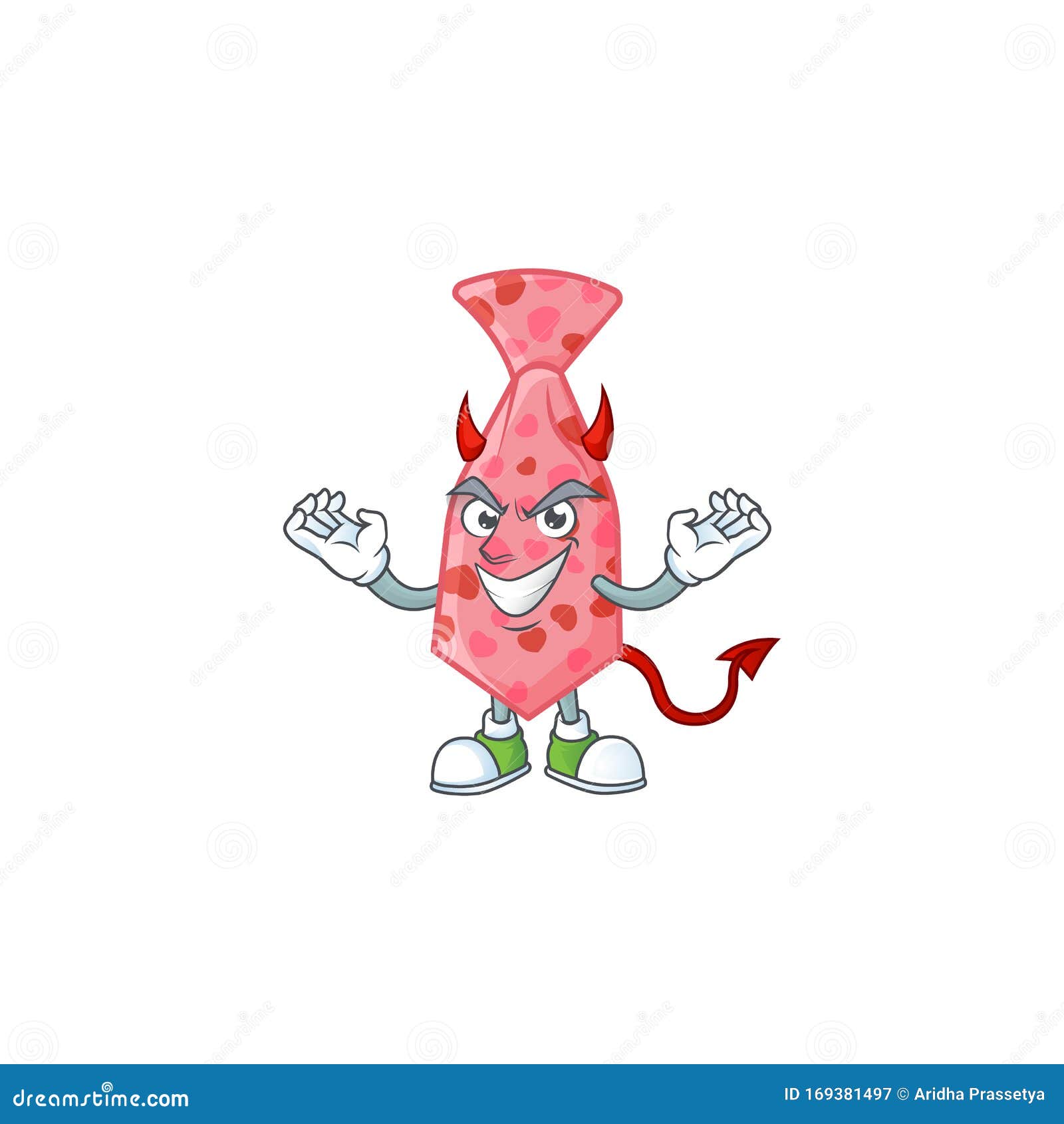 Devil Pink Love Tie Cartoon Character Design Stock Vector ...