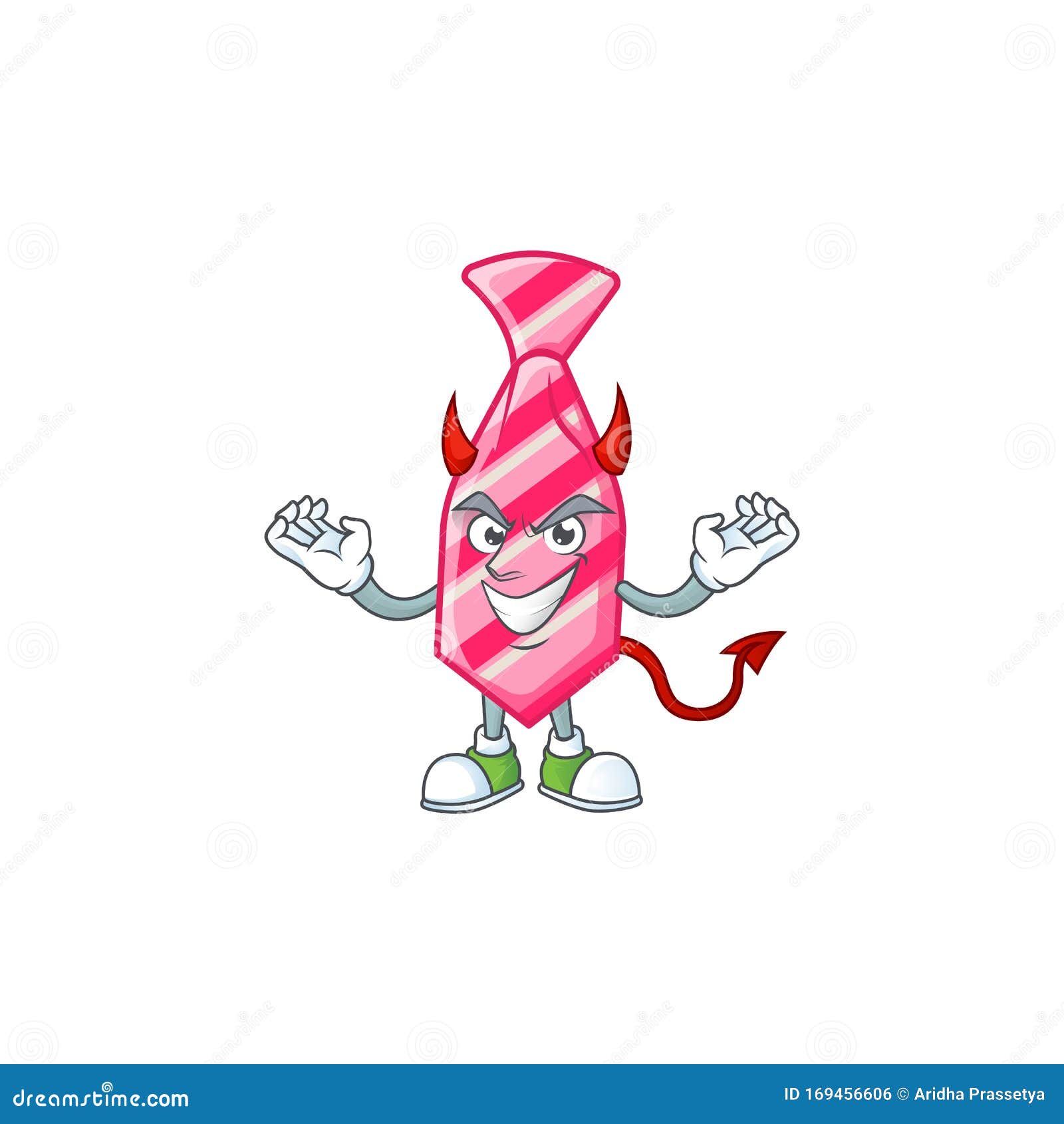 Devil Pink Stripes Tie Cartoon Character Design Stock Vector ...