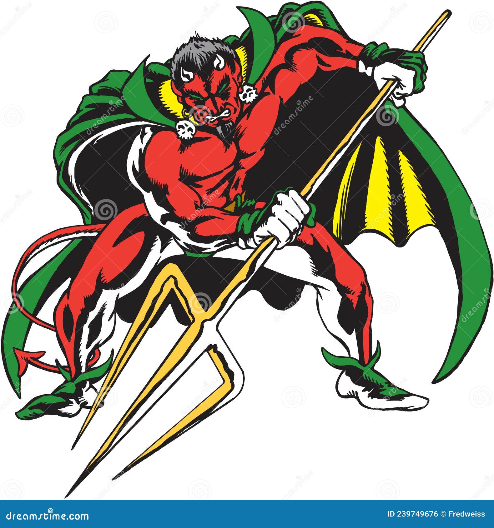 Devil with Pitch Fork Vector Illustration Stock Vector - Illustration ...