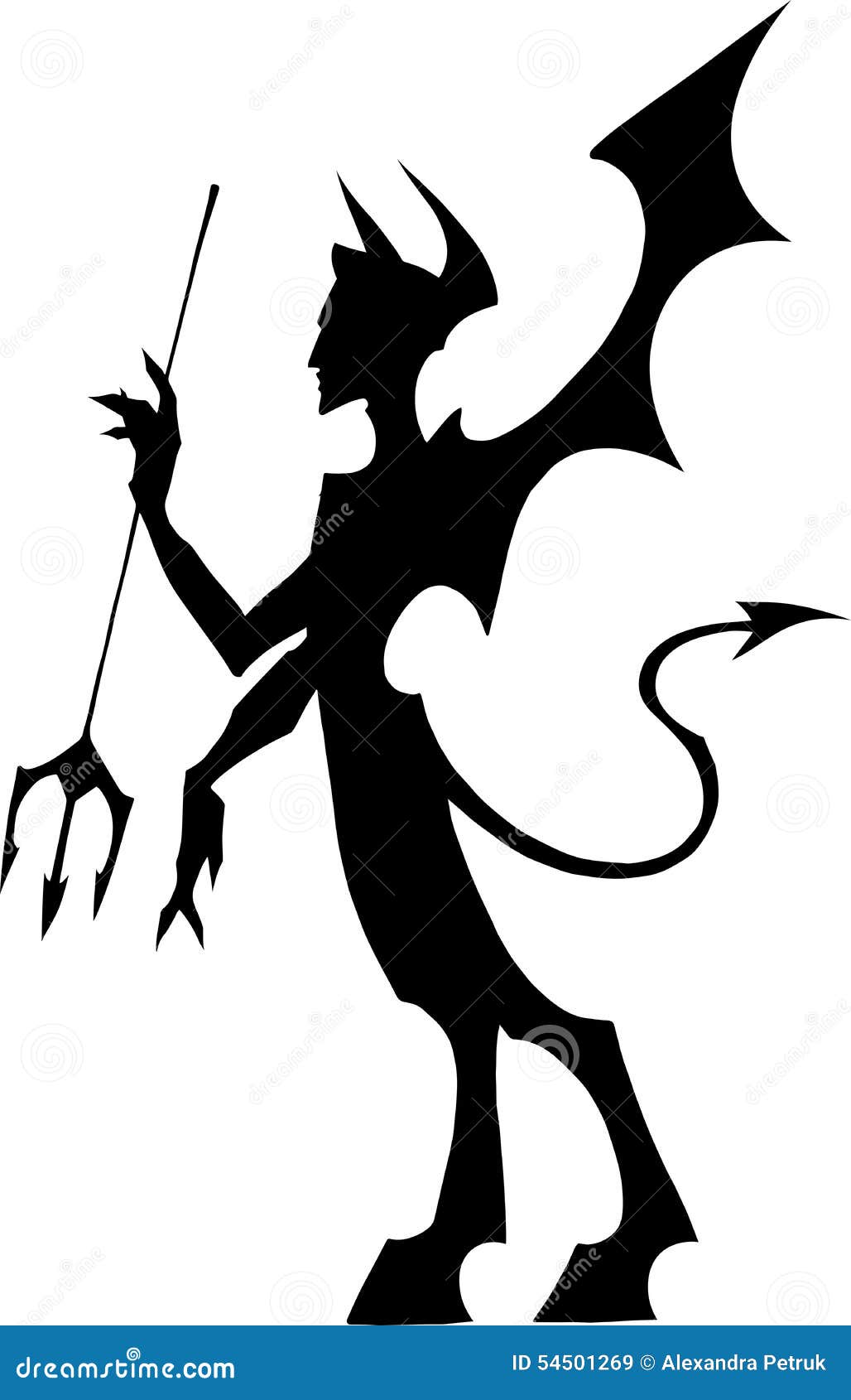 Devil With A Pitchfork Stock Vector - Image: 54501269