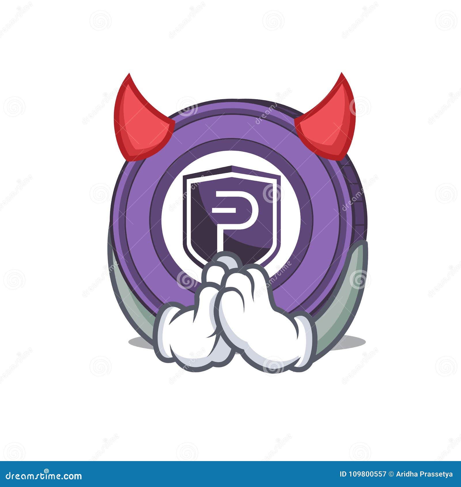 Devil Pivx Coin Mascot Cartoon Stock Vector - Illustration of cartoon ...