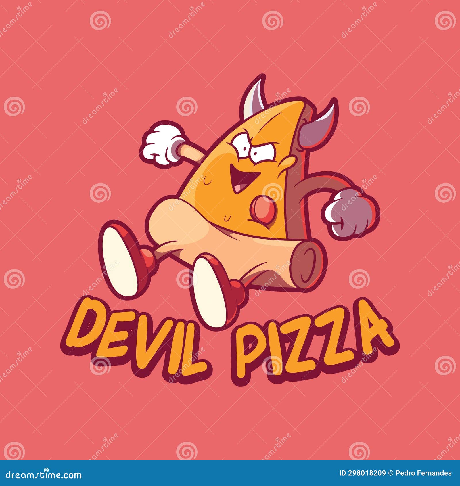 Devil Slice Mang On The Caharacter Shape Vector Illustration ...