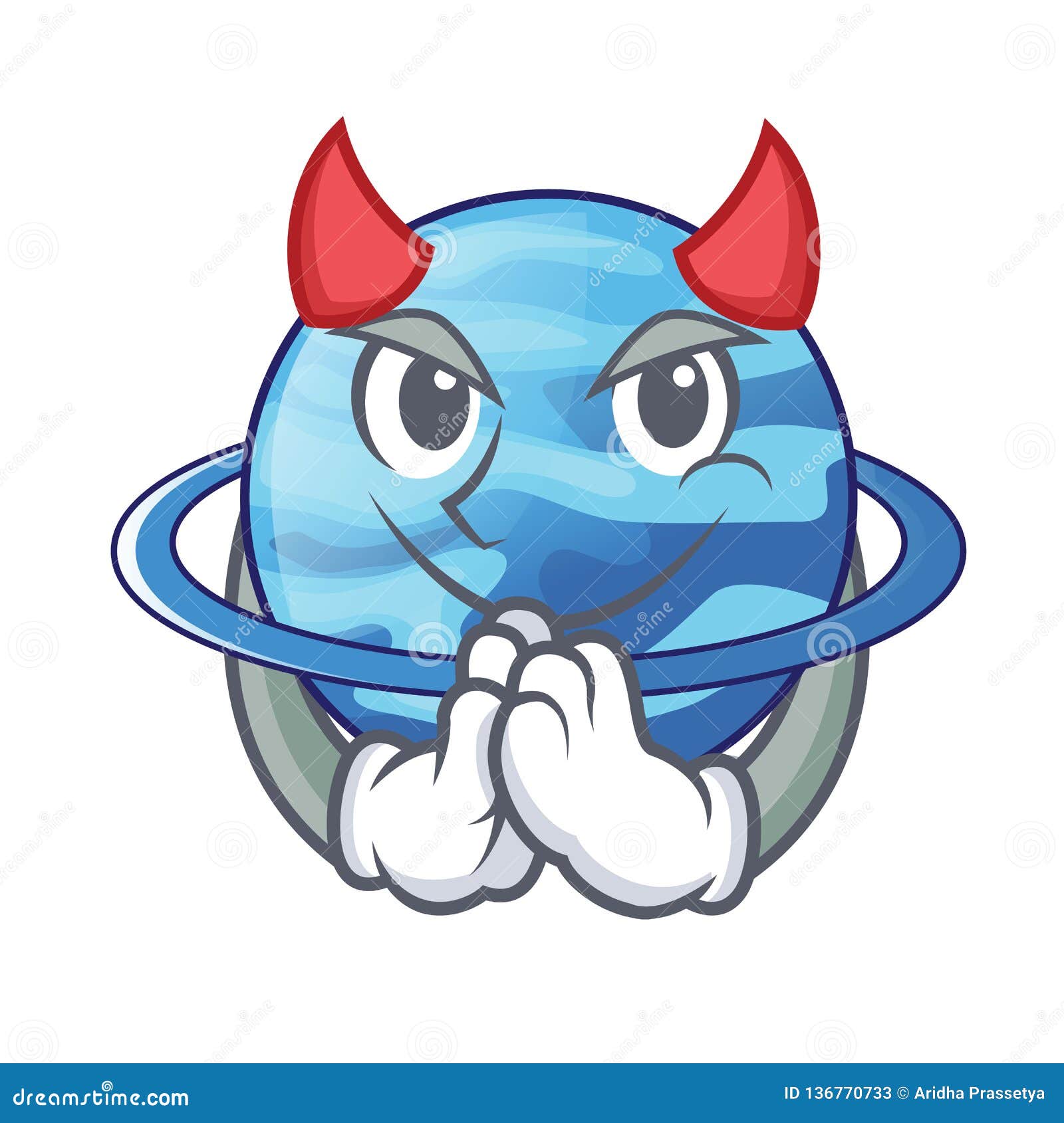 Devil Planet Uranus in the Cartoon Form Stock Vector - Illustration of ...