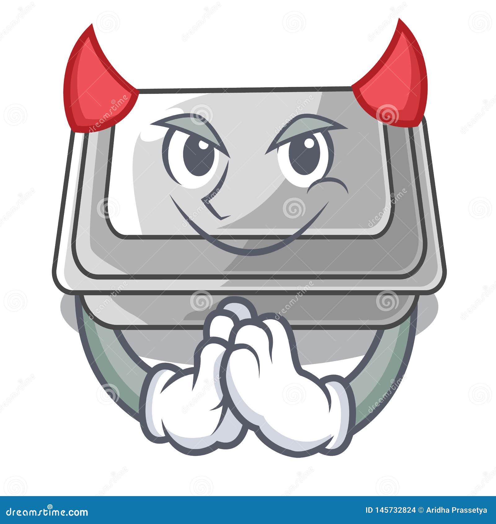 Devil Plastic Box in the Cartoon Table Stock Vector - Illustration of ...