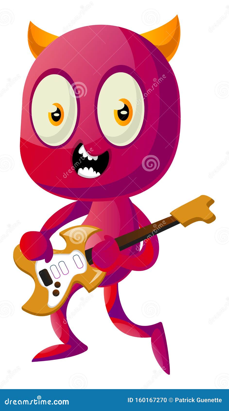 Devil Playing Guitar, Illustration, Vector Stock Vector - Illustration of satan, face: 160167270