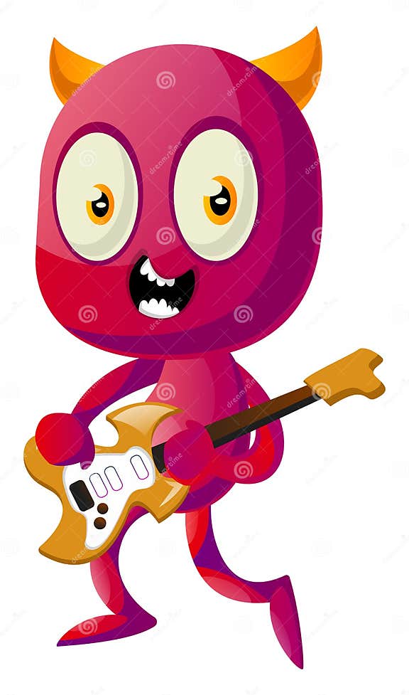 Devil Playing Guitar, Illustration, Vector Stock Vector - Illustration ...
