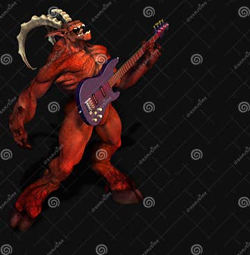 Devil Playing Guitar.satanic Stock Illustration - Illustration of ...