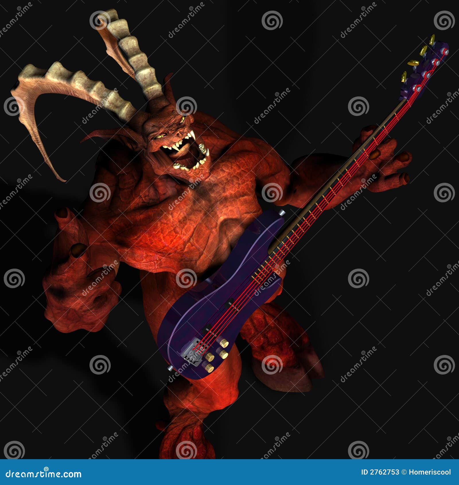 Devil Playing Guitar.satanic Stock Illustration - Illustration of beastly, muscles: 2762753