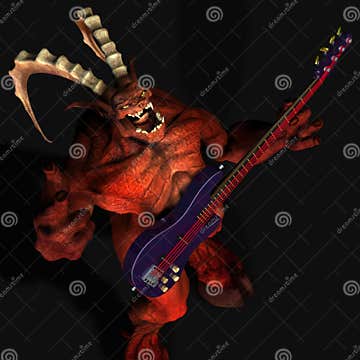 Devil Playing Guitar.satanic Stock Illustration - Illustration of ...