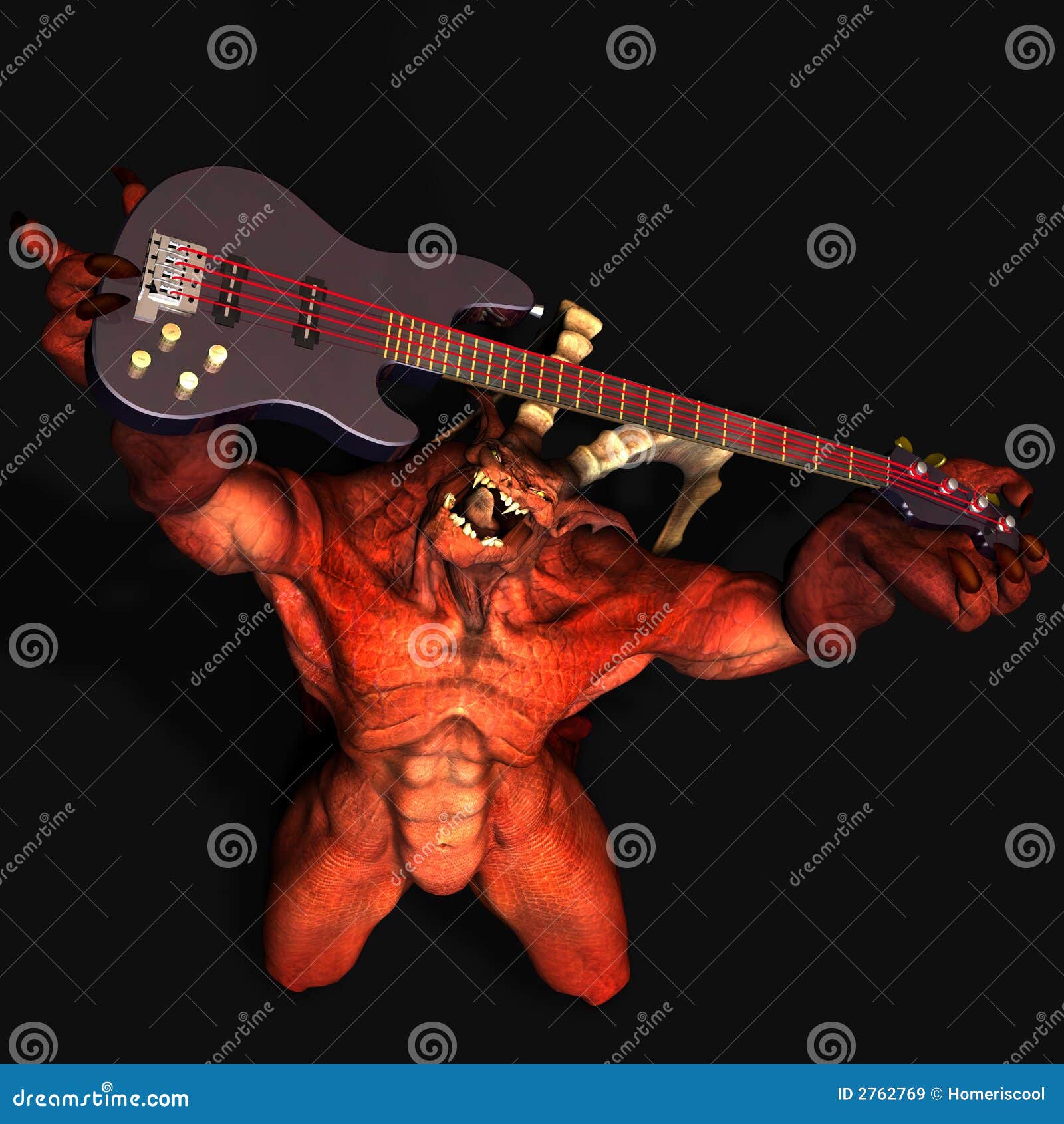 Devil Playing Guitar.satanic Stock Illustration - Illustration of nasty, instrument: 2762769