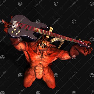 Devil Playing Guitar.satanic Stock Illustration - Illustration of nasty ...