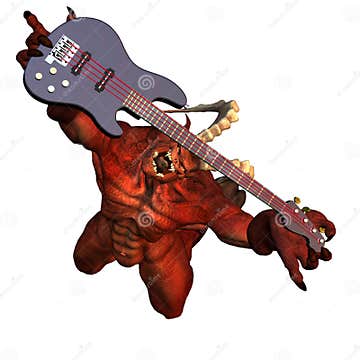 Devil Playing Guitar. Satanic Stock Illustration - Illustration of rock ...