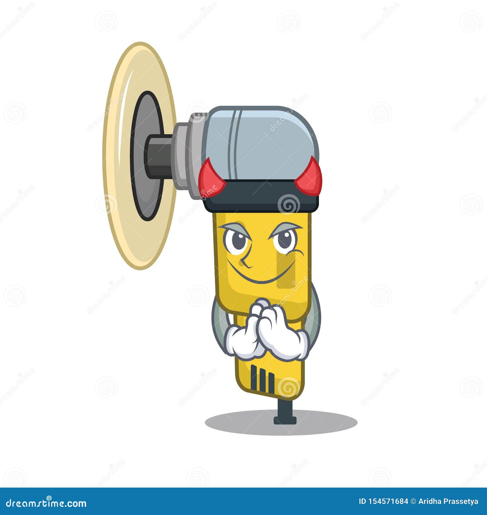 Devil Pneumatic Sander Isolated with the Cartoon Stock Vector ...