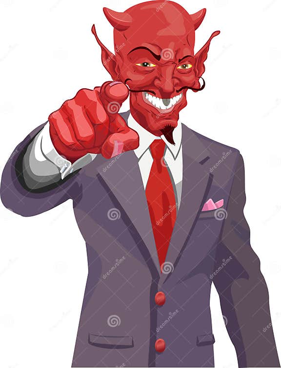 Devil pointing stock vector. Illustration of suit, dressed - 2008170