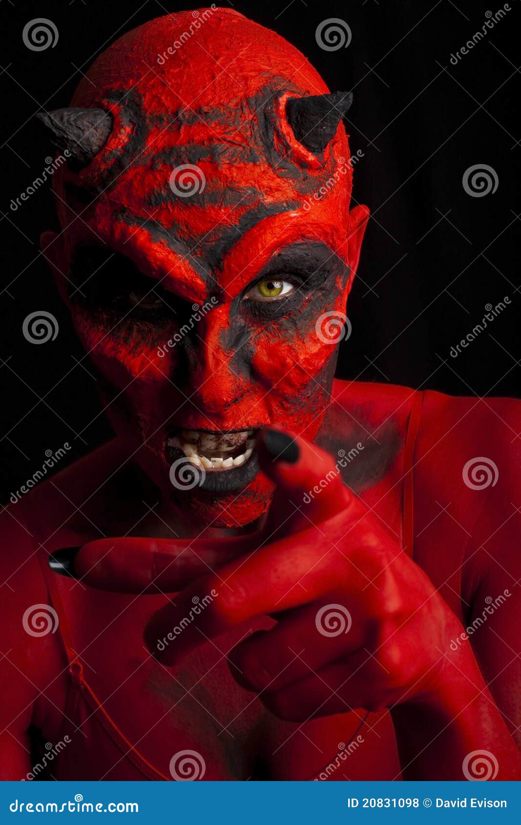 Devil pointing at you. stock photo. Image of beautiful - 20831098