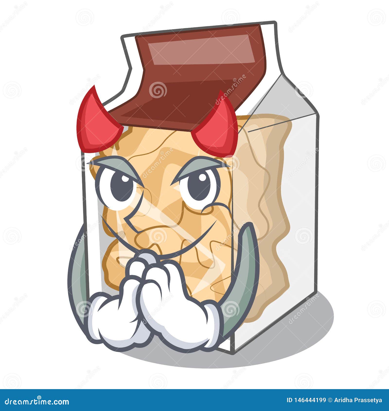 Devil Pork Rinds in the Mascot Shape Stock Vector - Illustration of ...