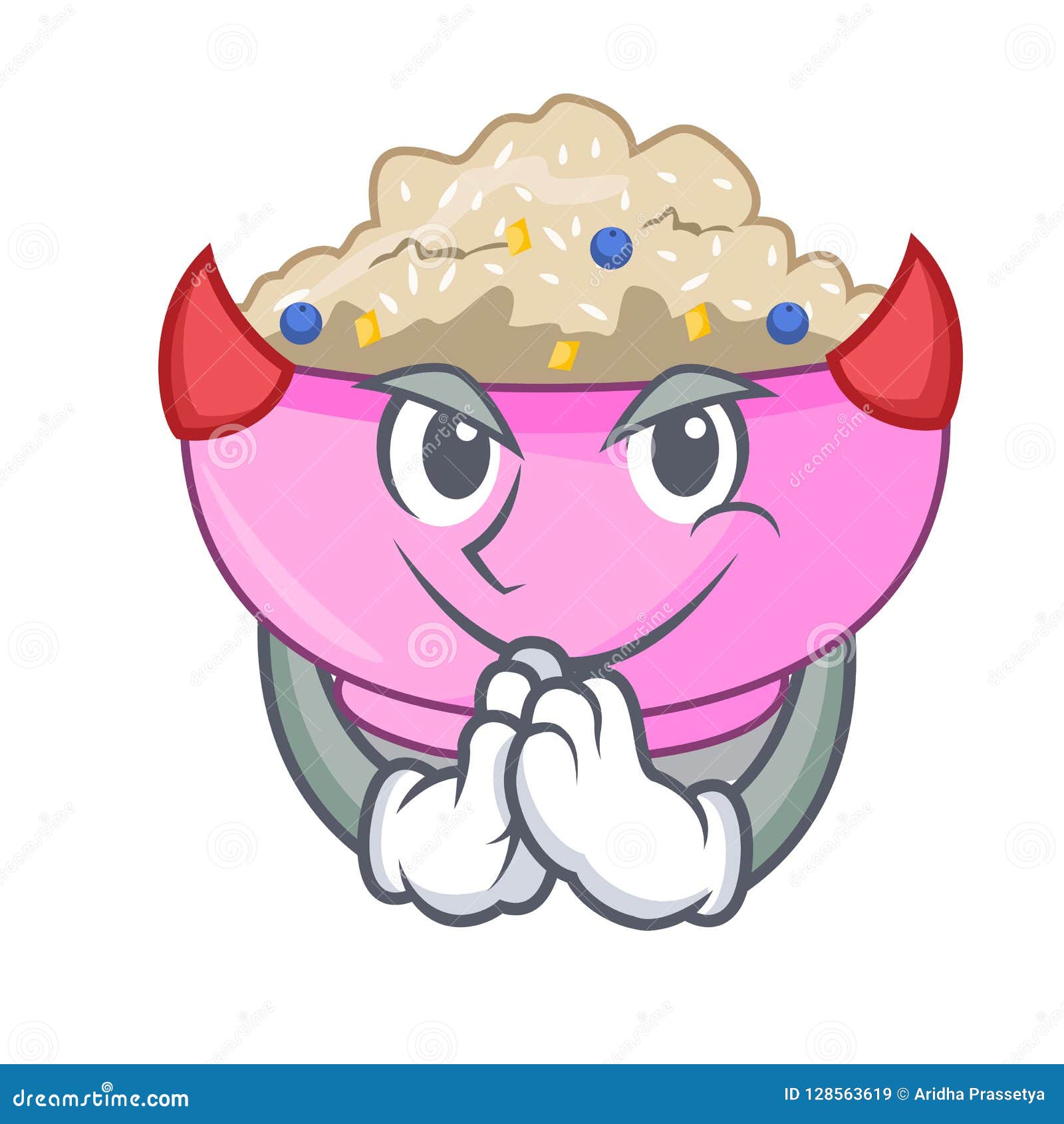 Devil Porridge Breakfast in Cartoon Dining Table Stock Vector ...