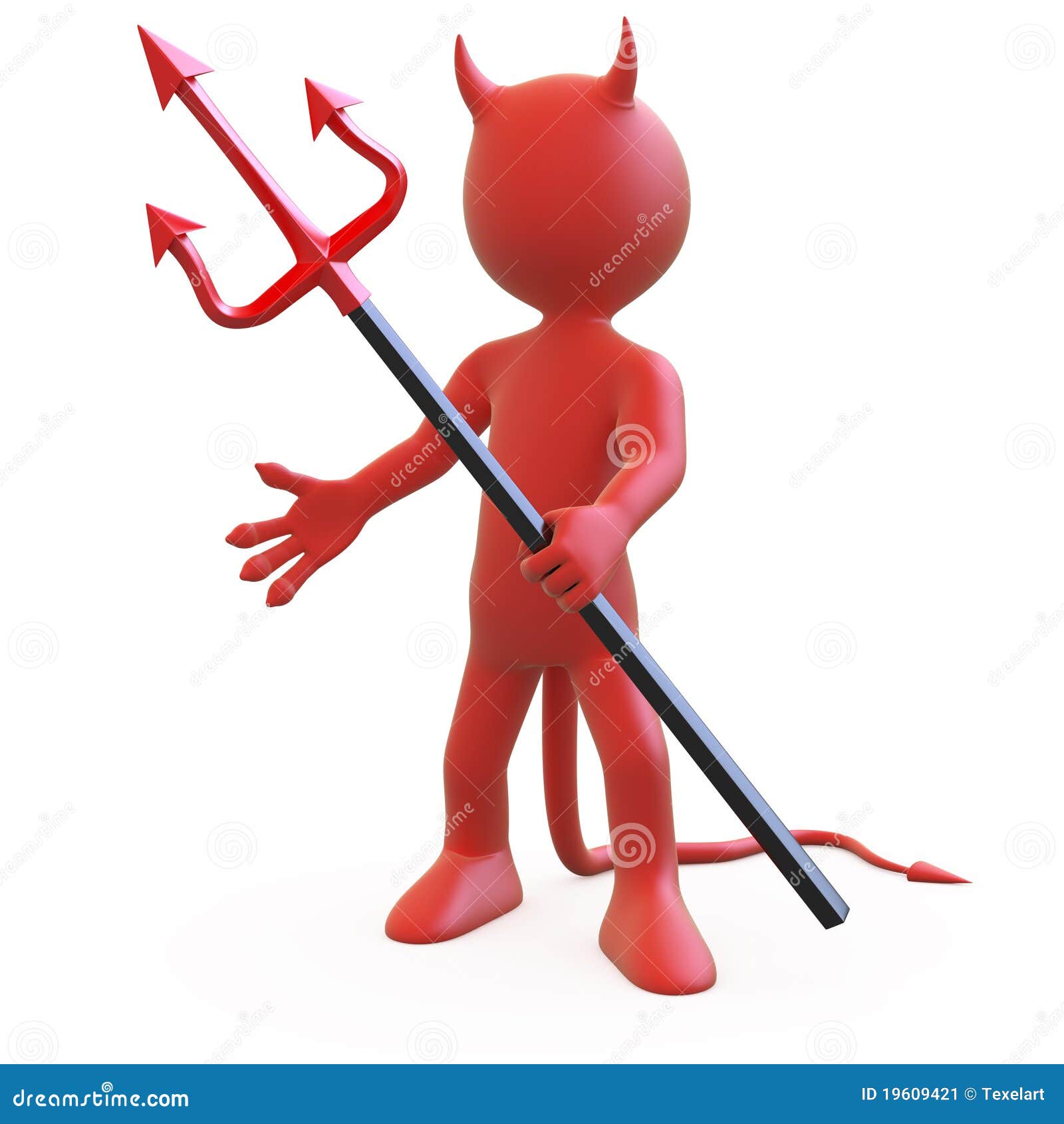 Devil Posing Threatening with His Trident Stock Illustration ...