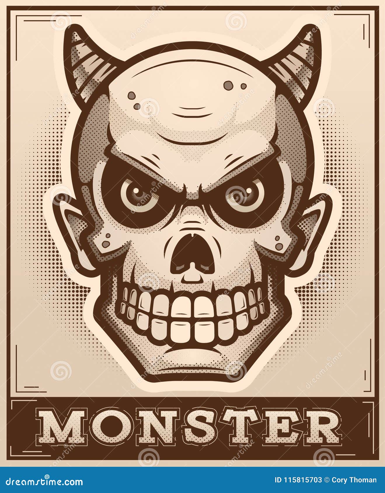 Devil Poster Illustration stock vector. Illustration of scary - 115815703