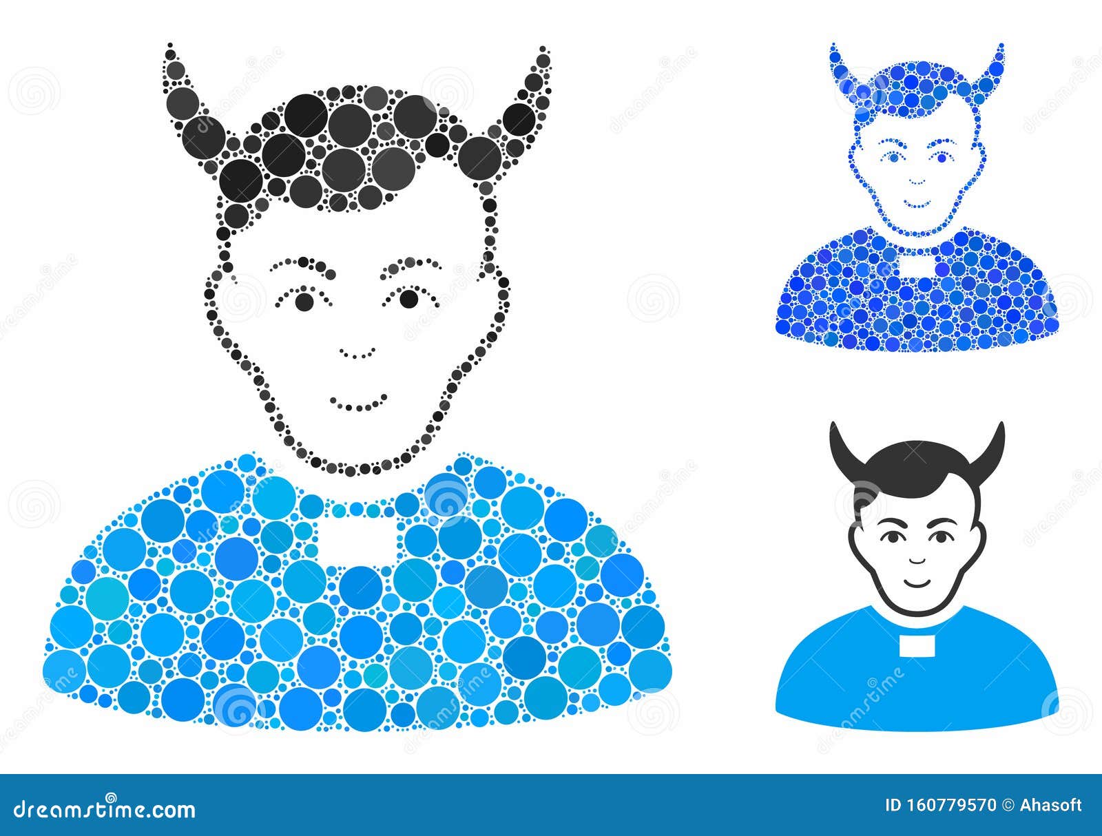 Devil Priest Composition Icon of Circles Stock Vector - Illustration of ...
