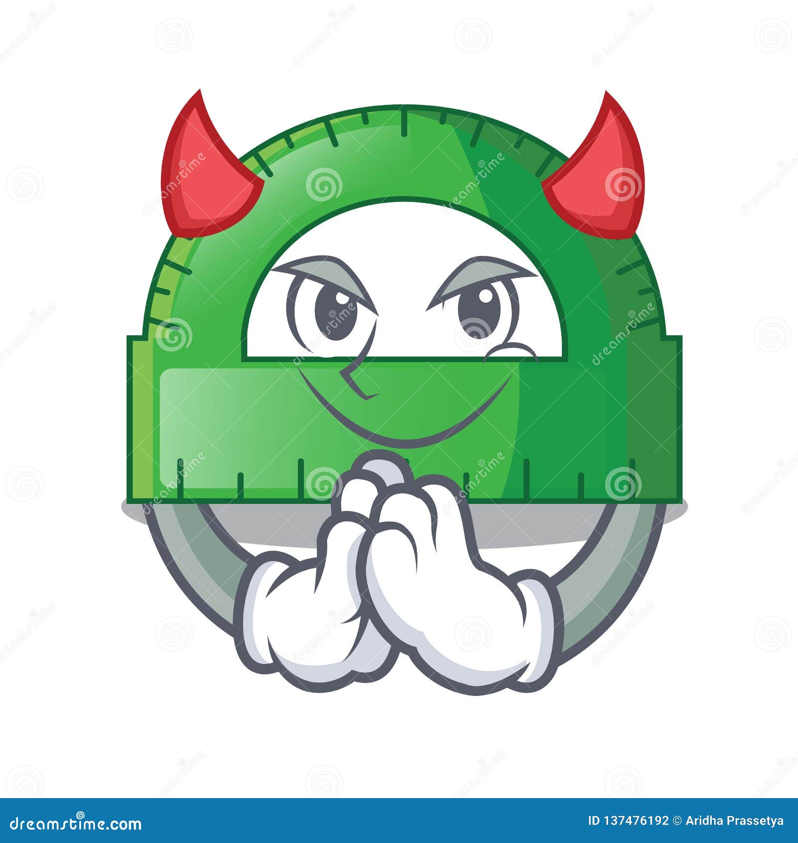 Devil Protractor on a the Mascot Table Stock Vector - Illustration of ...