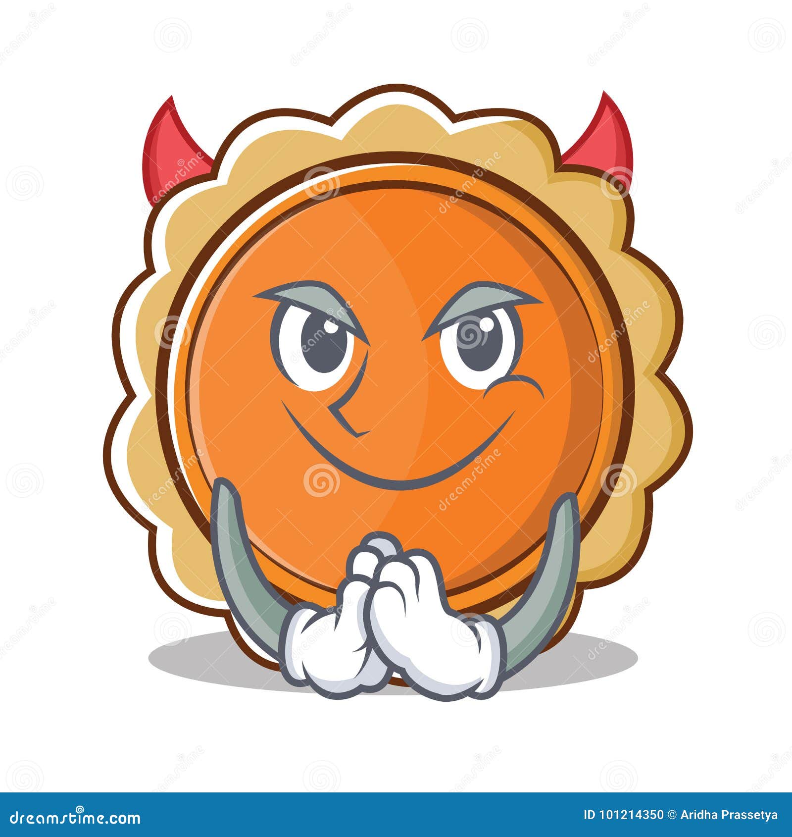 Devil Pumpkin Pie Character Cartoon Stock Vector - Illustration of ...