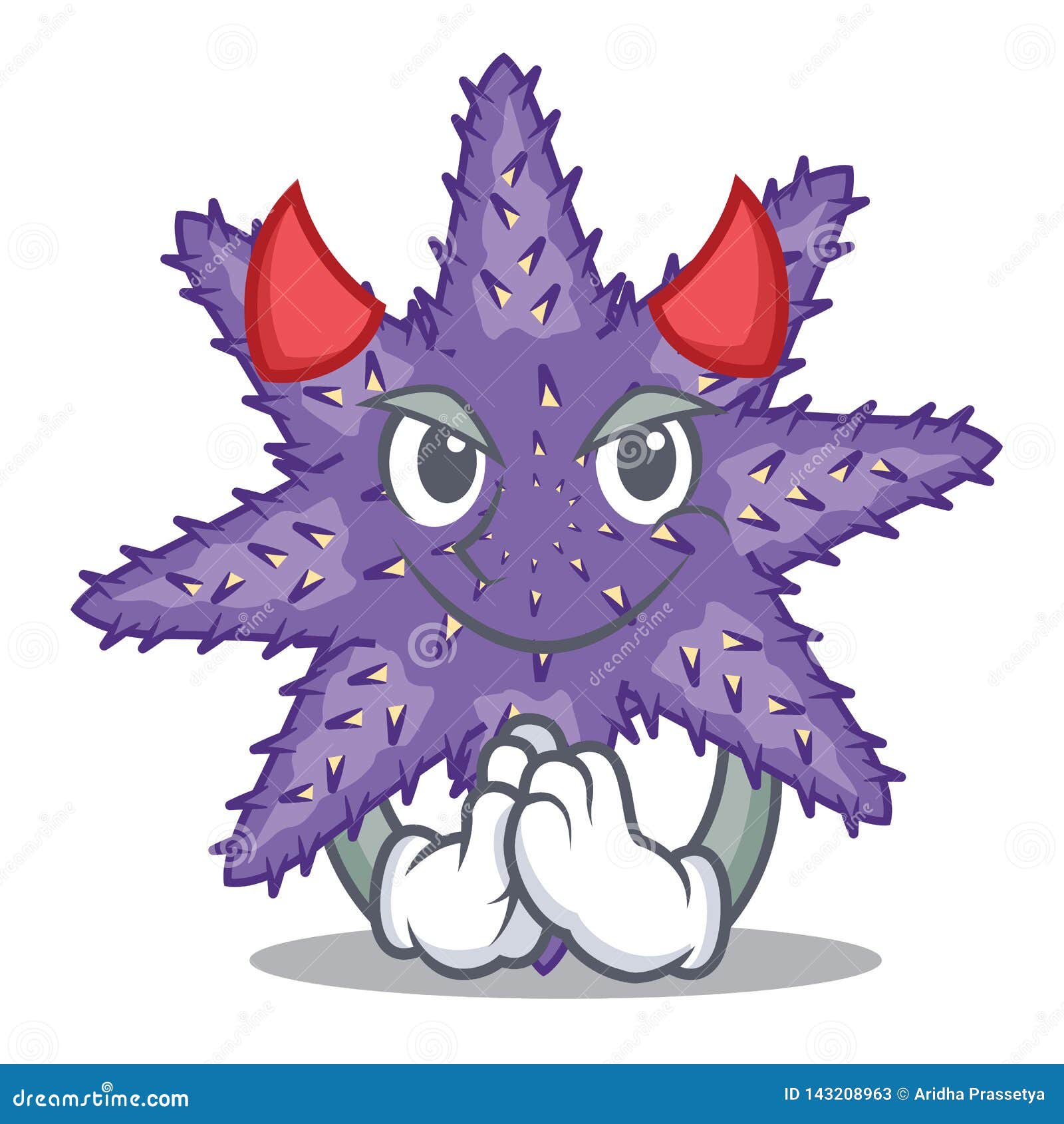 Devil Purple Starfish in the Character Shape Stock Vector ...