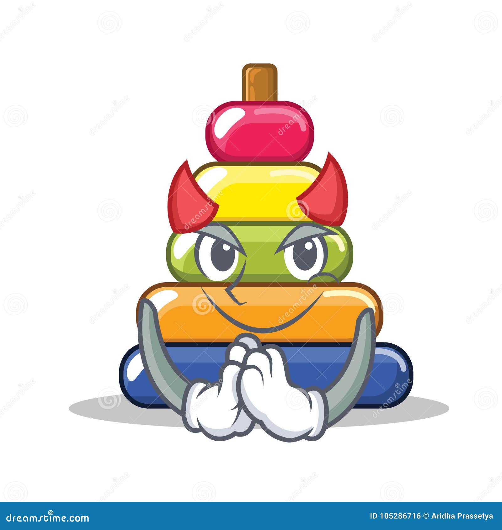 Devil Pyramid Ring Character Cartoon Stock Vector - Illustration of ...