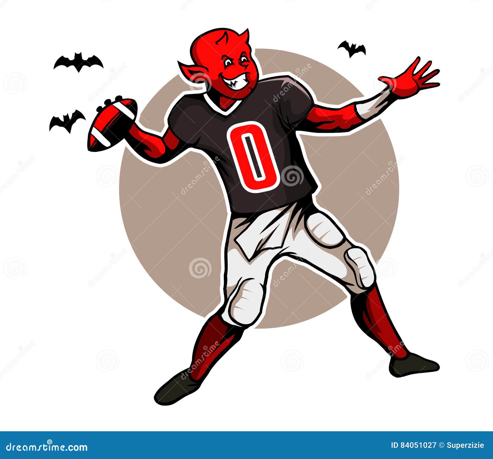 Devil Quarterback stock vector. Illustration of grass - 84051027
