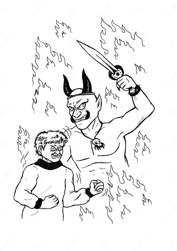Devil Rage (2008) stock illustration. Illustration of psychology - 53636390