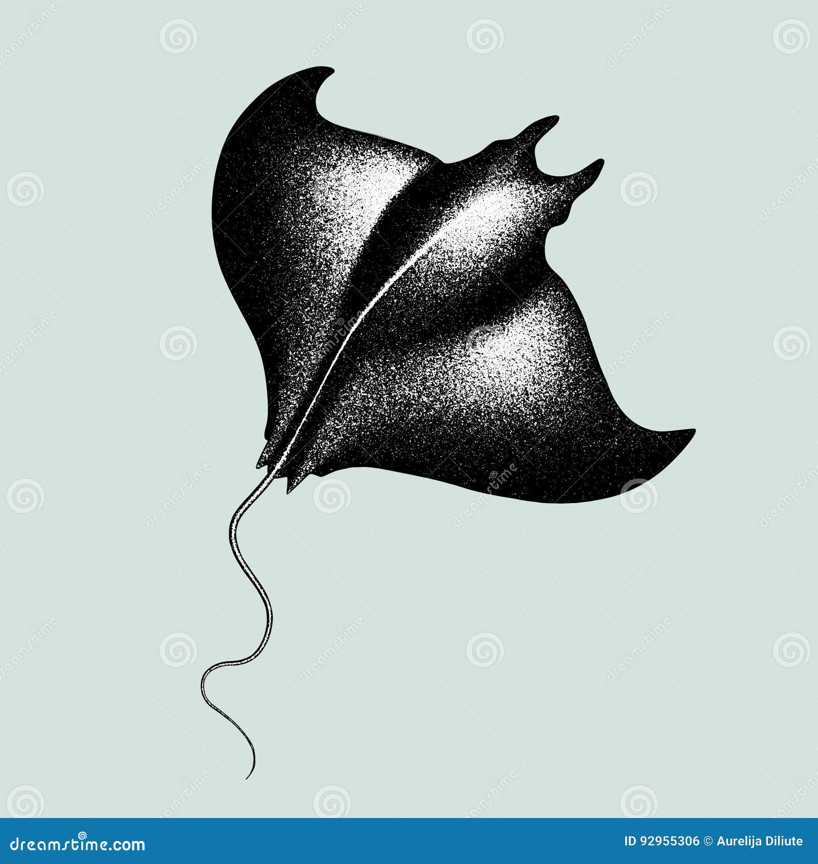 Devil ray grain gradient stock vector. Illustration of life - 92955306