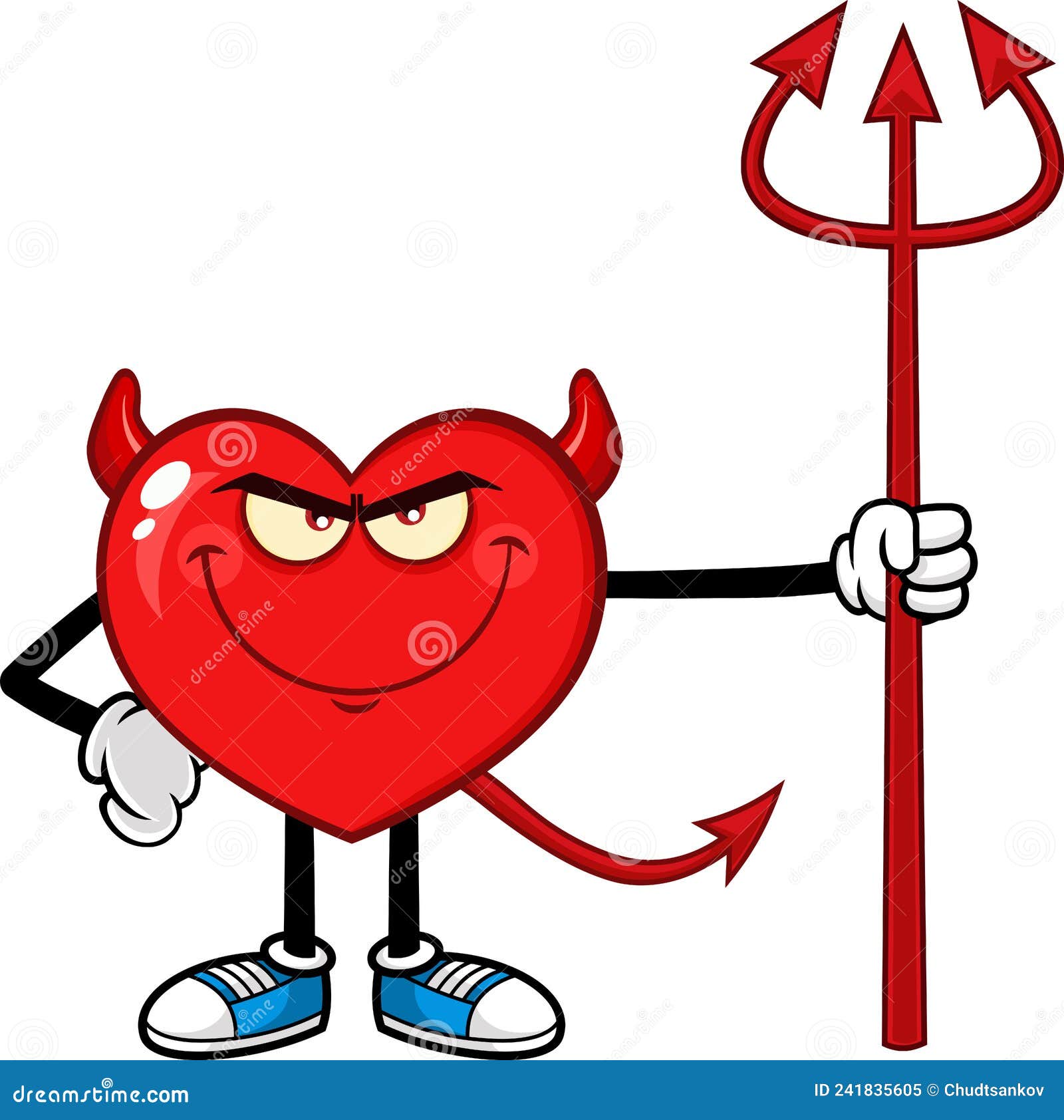 Devil Red Heart Cartoon Character Deviled Fire Cartoon Character ...