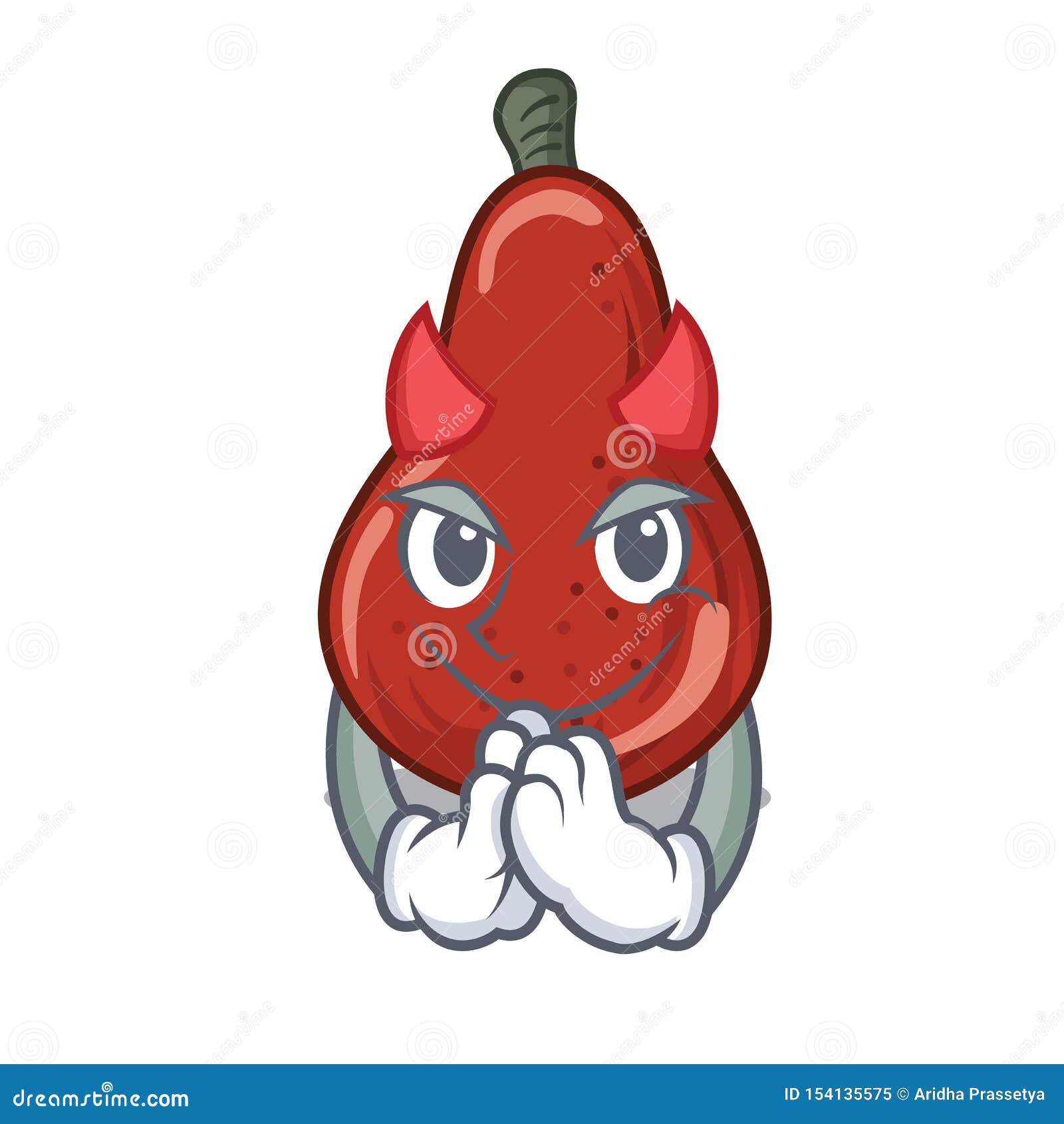 Devil Red Pears Isolated in the Mascot Stock Vector - Illustration of ...