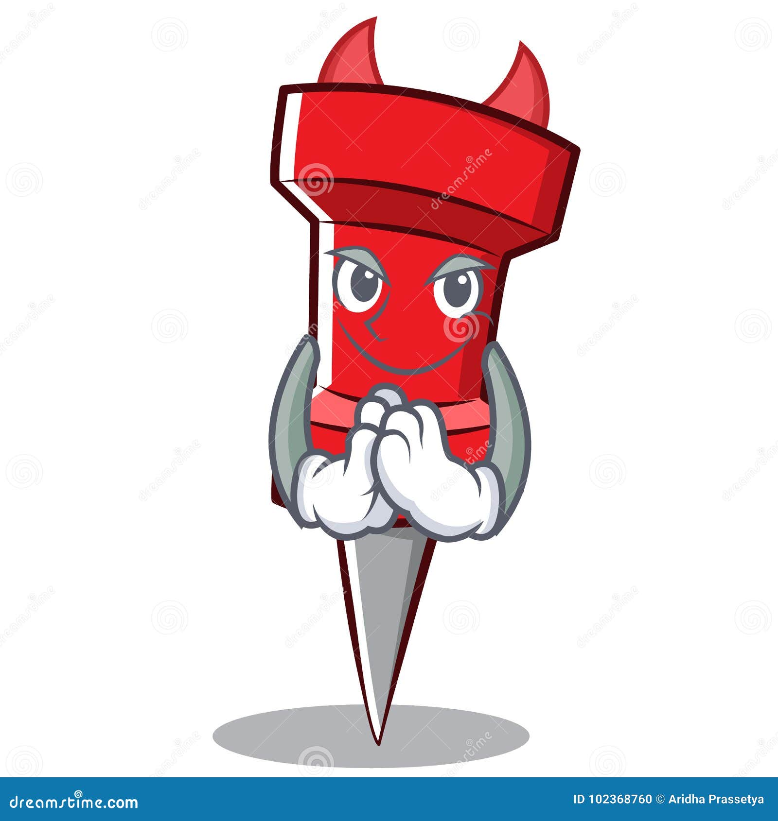 Devil Red Pin Character Cartoon Stock Vector - Illustration of supply ...