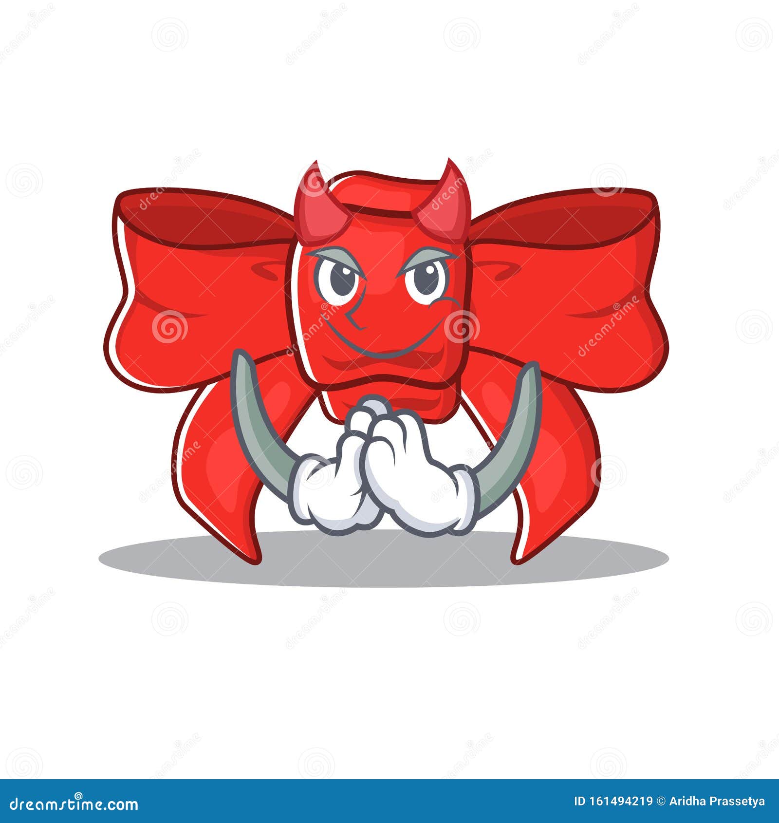 Devil Red Ribbon Bow the Mascot Shape Stock Vector - Illustration of ...
