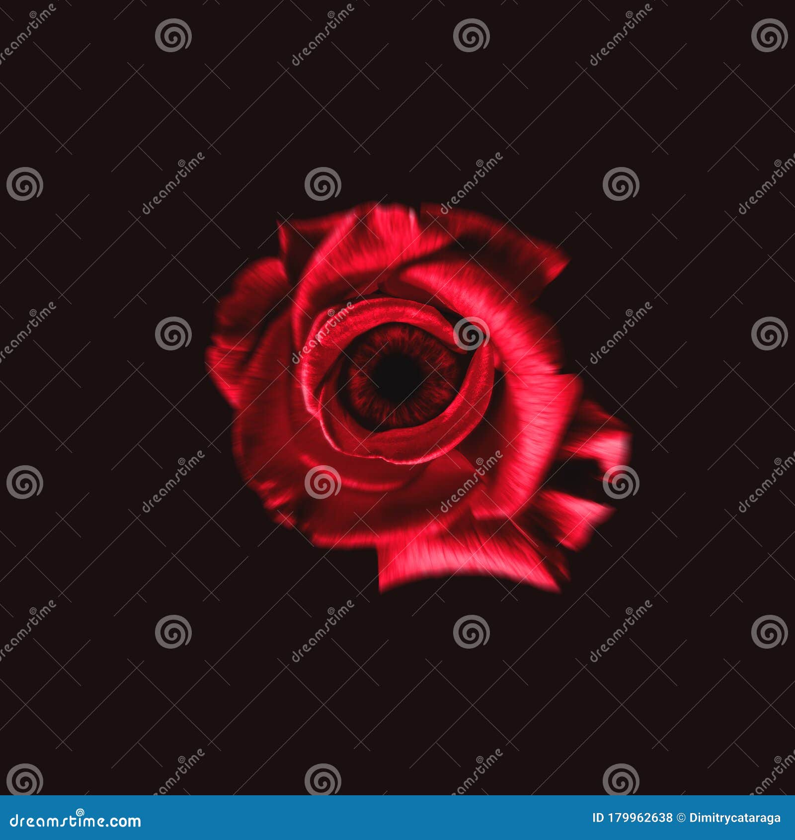 Devil eye in red rose stock photo. Image of love, flower - 179962638