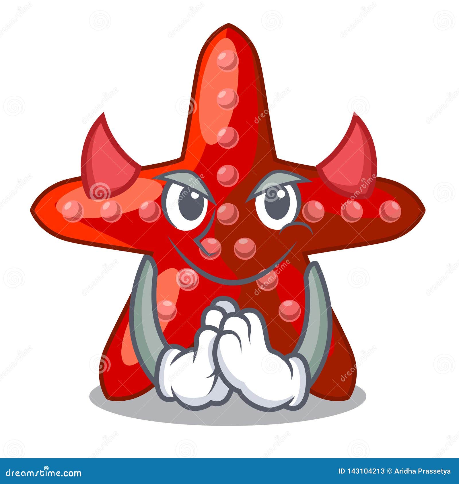 Angry Starfish Isolated With In The Cartoons Vector Illustration ...