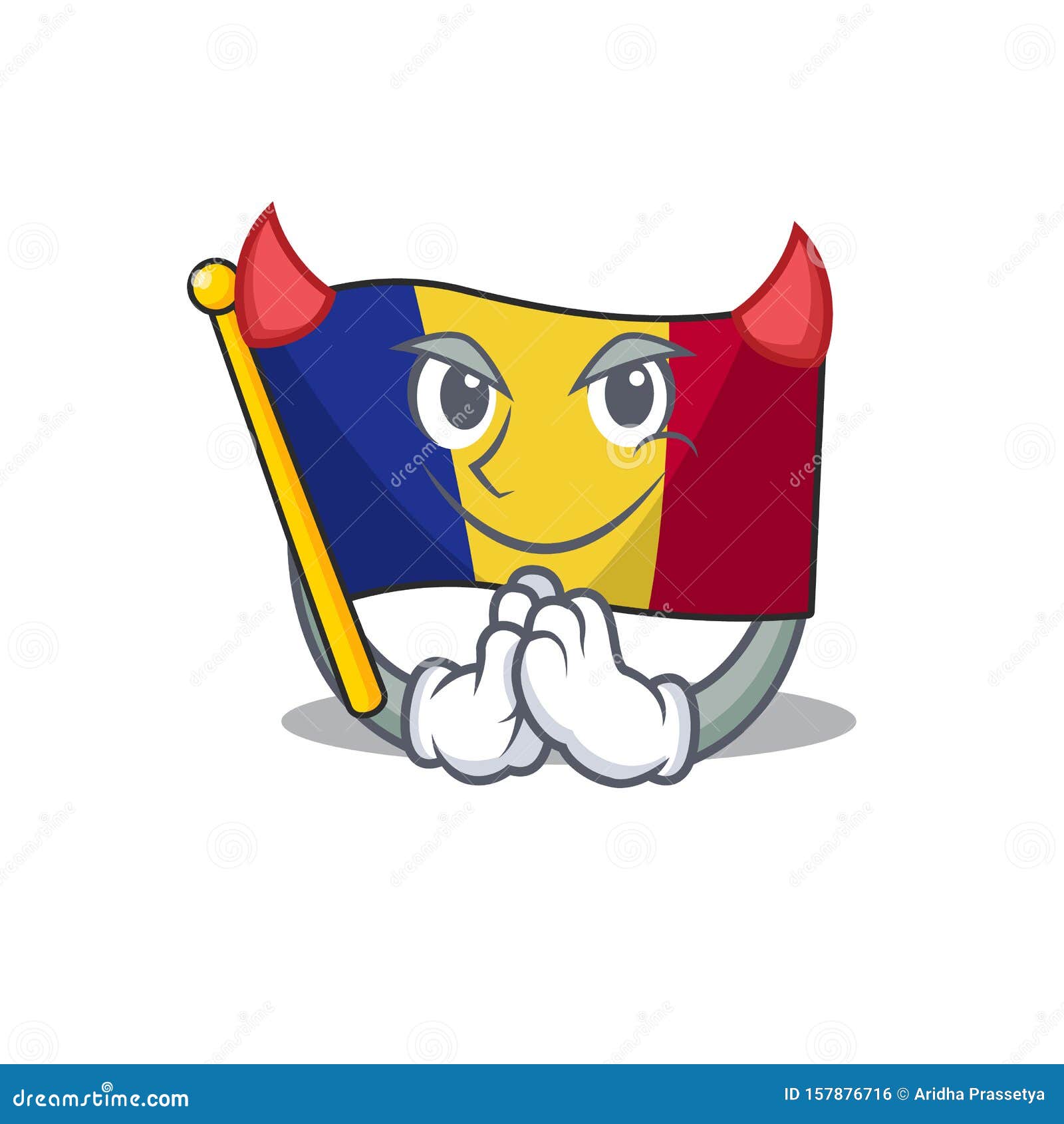 Devil Romanian Cartoon Flag Folded in Drawer Stock Vector ...