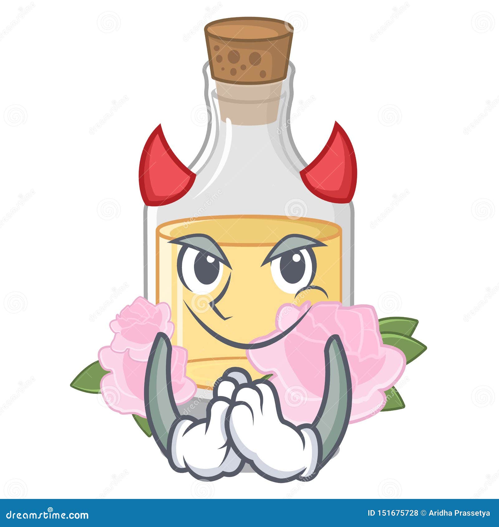 Devil Rose Oil in the Cartoon Shape Stock Vector - Illustration of ...