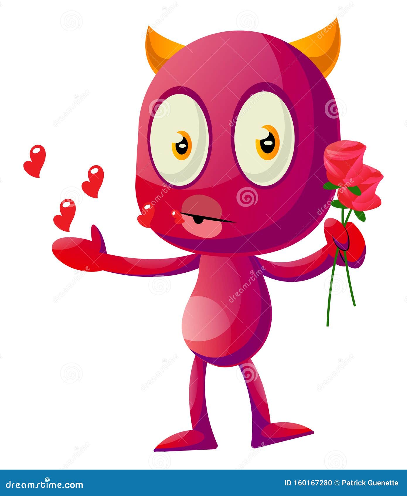 Devil with Roses, Illustration, Vector Stock Vector - Illustration of ...
